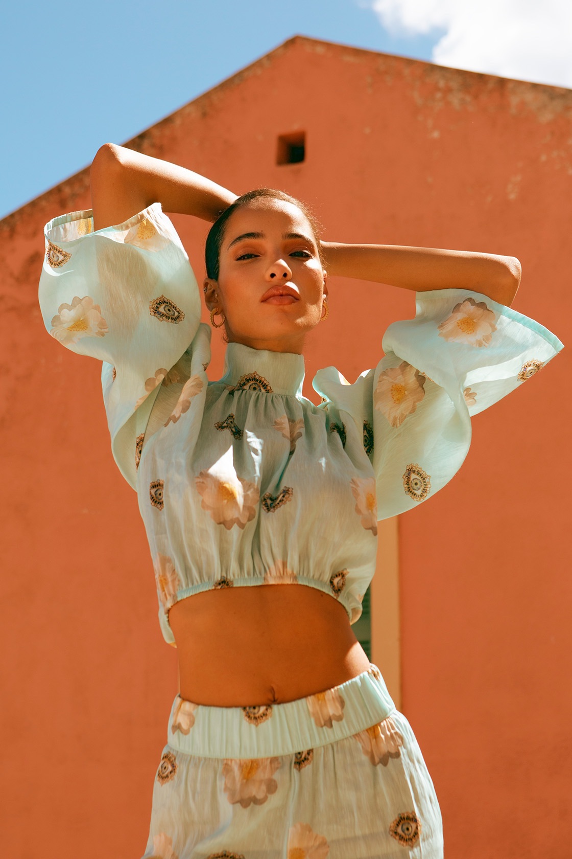 Eye print crop top - Antheris Greece | Designer Clothing Brand
